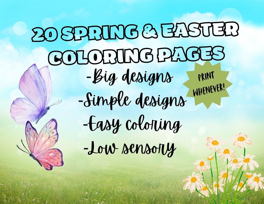 20 Easter & Spring Coloring Pages - Etsy