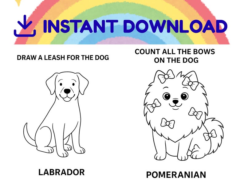 Dog Breeds Coloring Pages With Fun Activities for Kids – 20 Printable ...