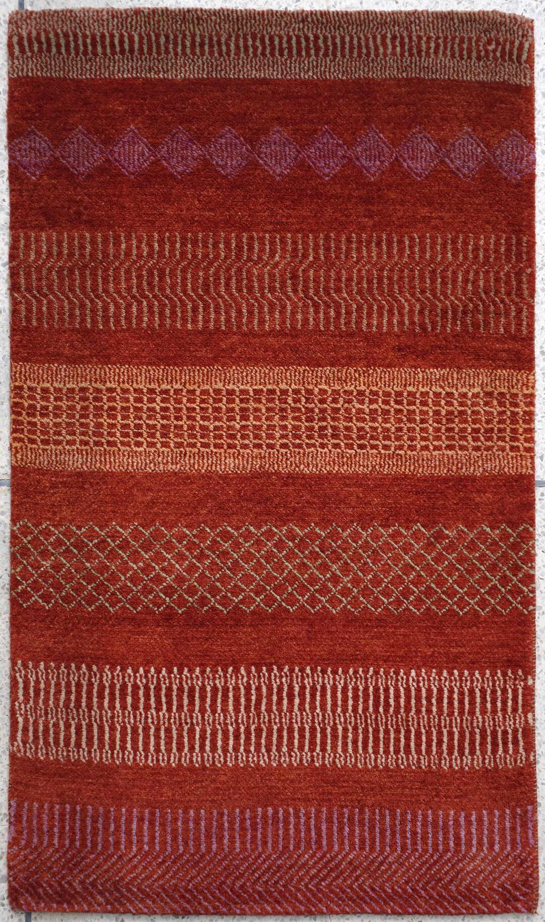 2x4 Soft Pile Rug - Handspun Wool - Modern Gabbeh Rug - Handmade Carpet ...