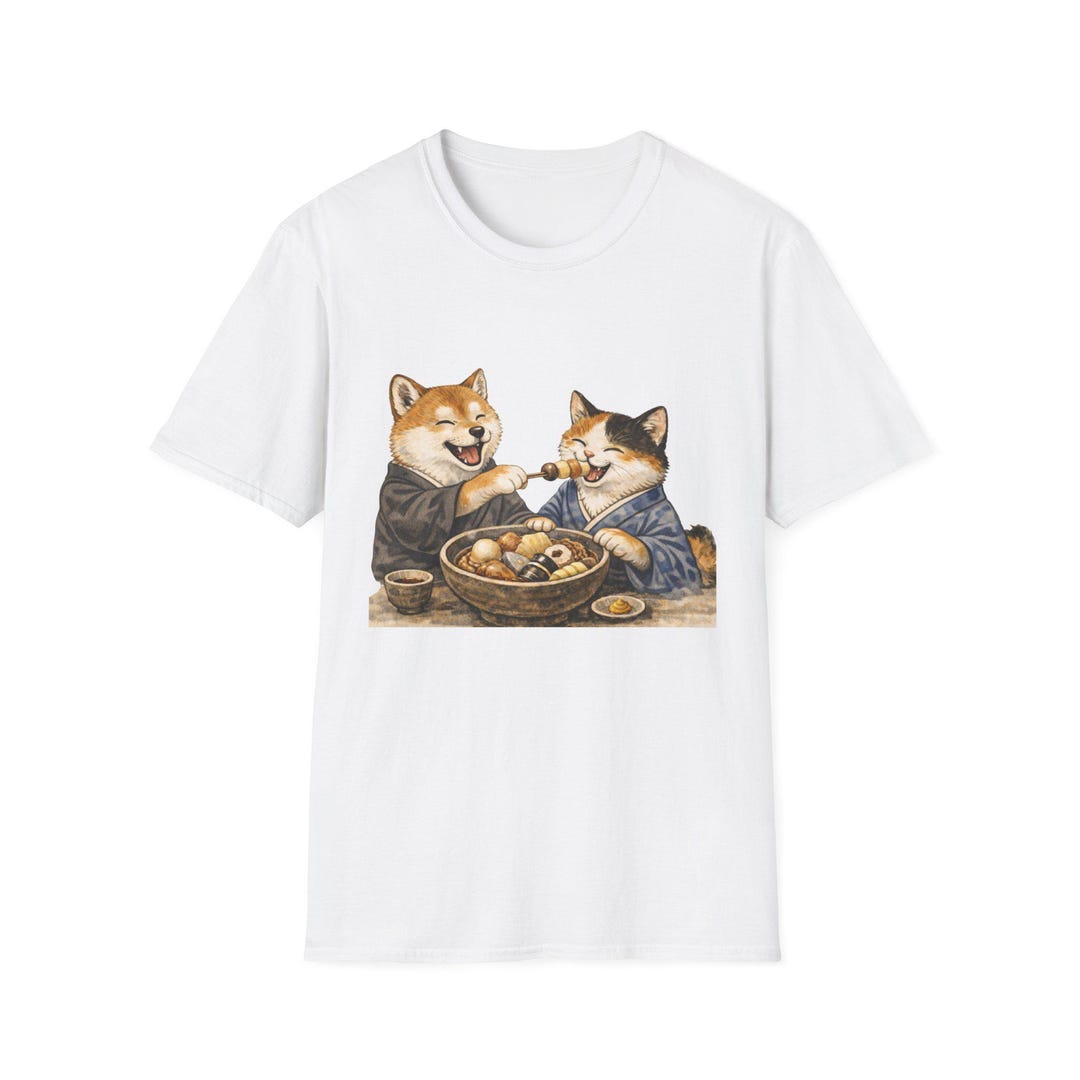 Cute Dog and Cat Oden T-shirt | Japanese Food Inspired Animal Graphic ...