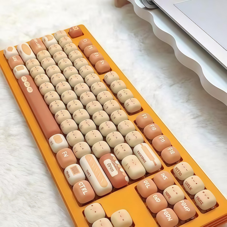 Original Cute Bread 138 Theme Keycap Gift Set, MOG Height, Smooth ...