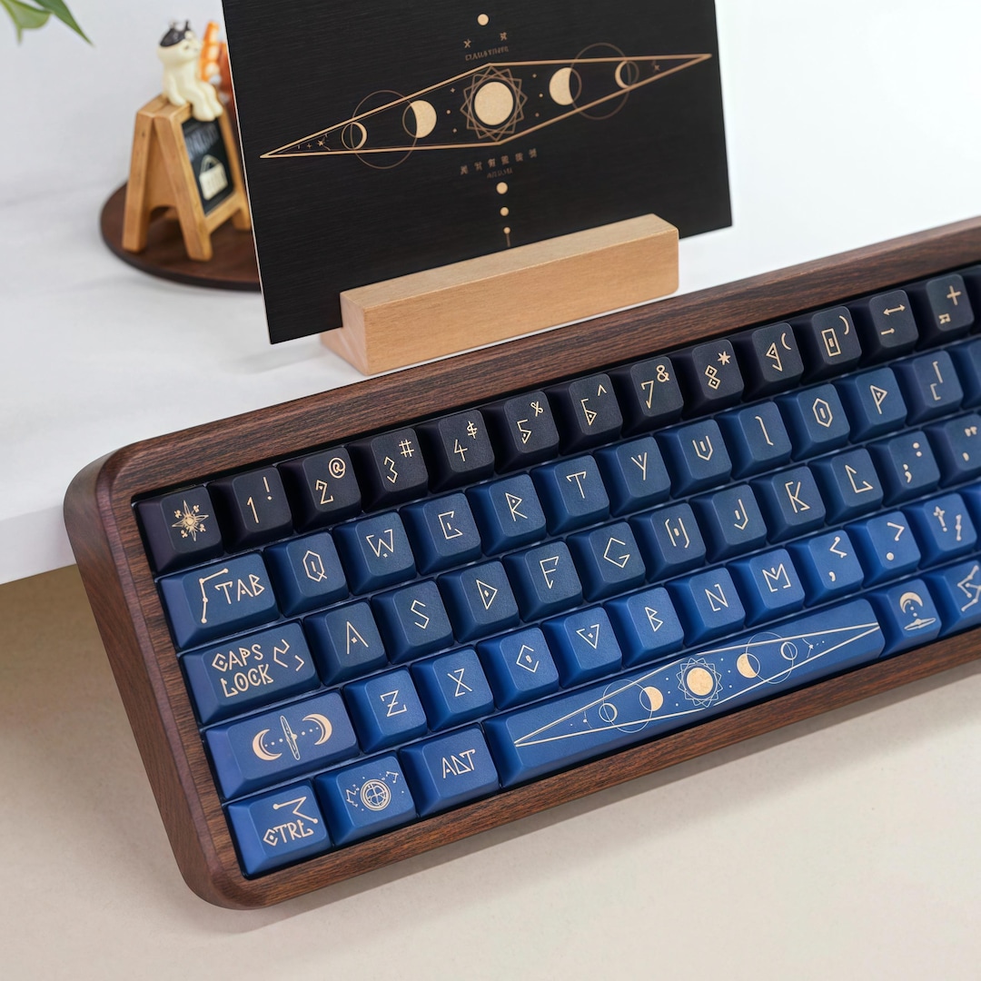 Handmade Wooden Starry Sky Mechanical Keyboard, Walnut, PBT Keycaps - Etsy