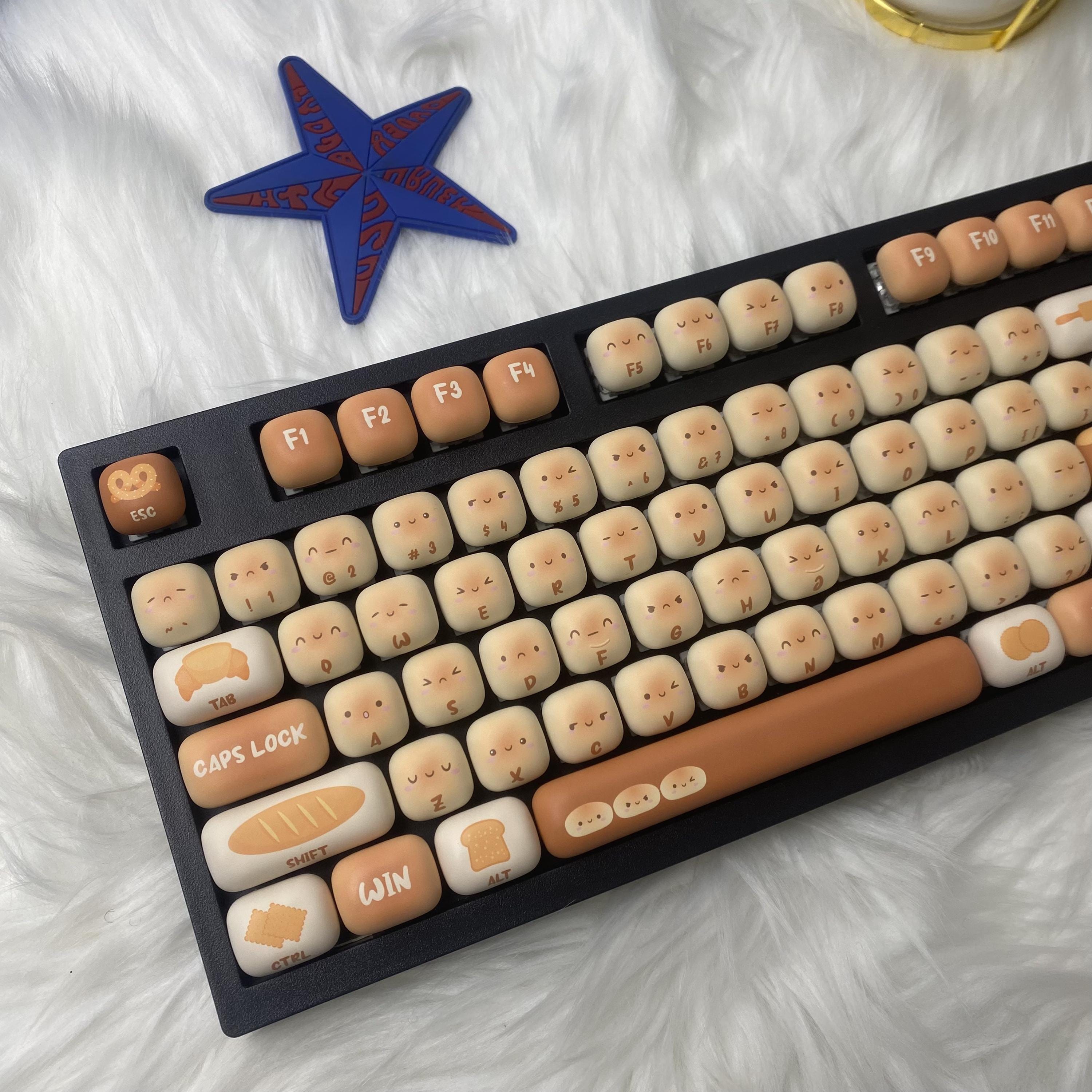 Original Cute Bread 138 Theme Keycap Gift Set, MOG Height, Smooth ...