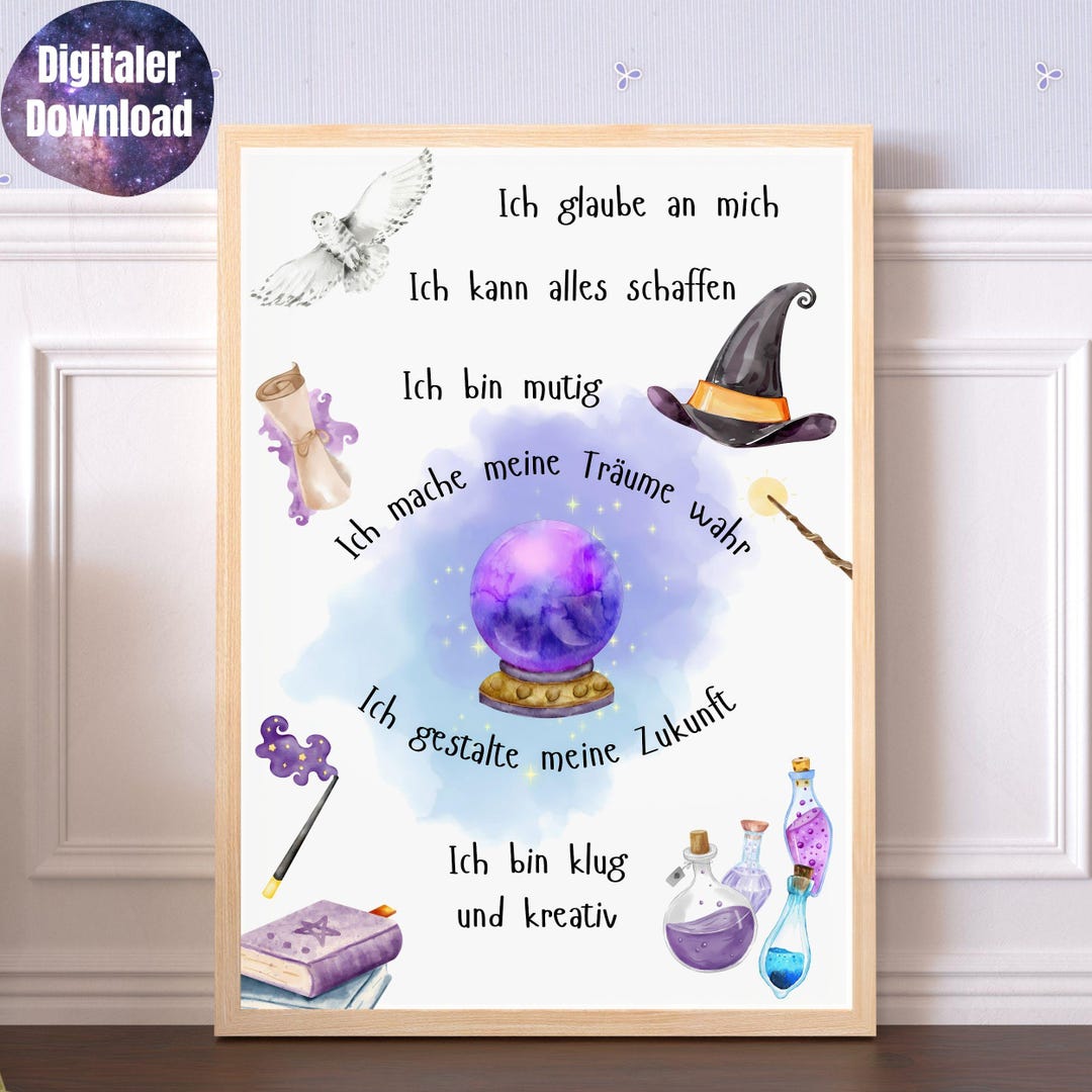 Magic Affirmation Poster for Children/magical Children's Room Picture ...