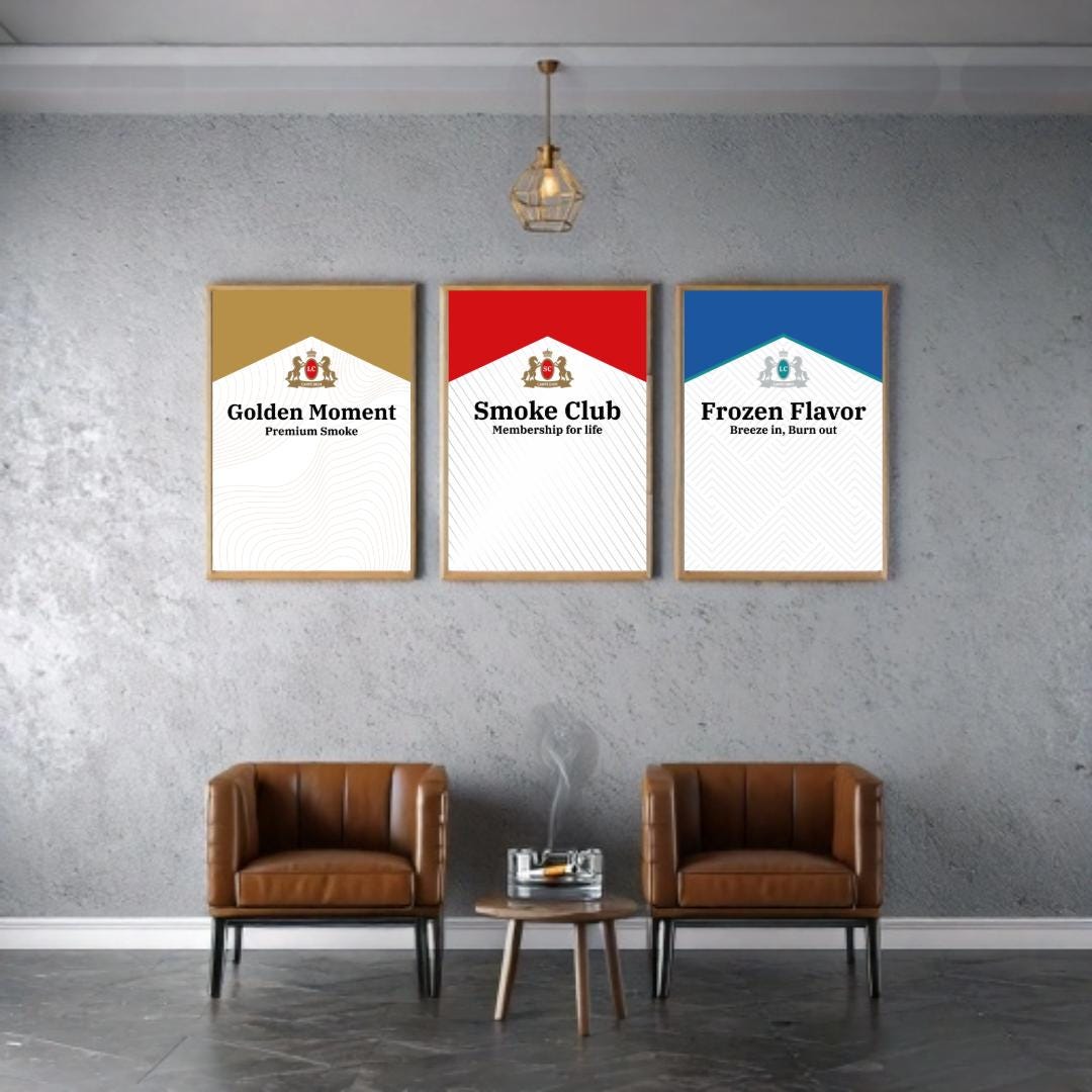 Classic Smoke Posters | Digital Prints | Unique Cigarette-inspired ...