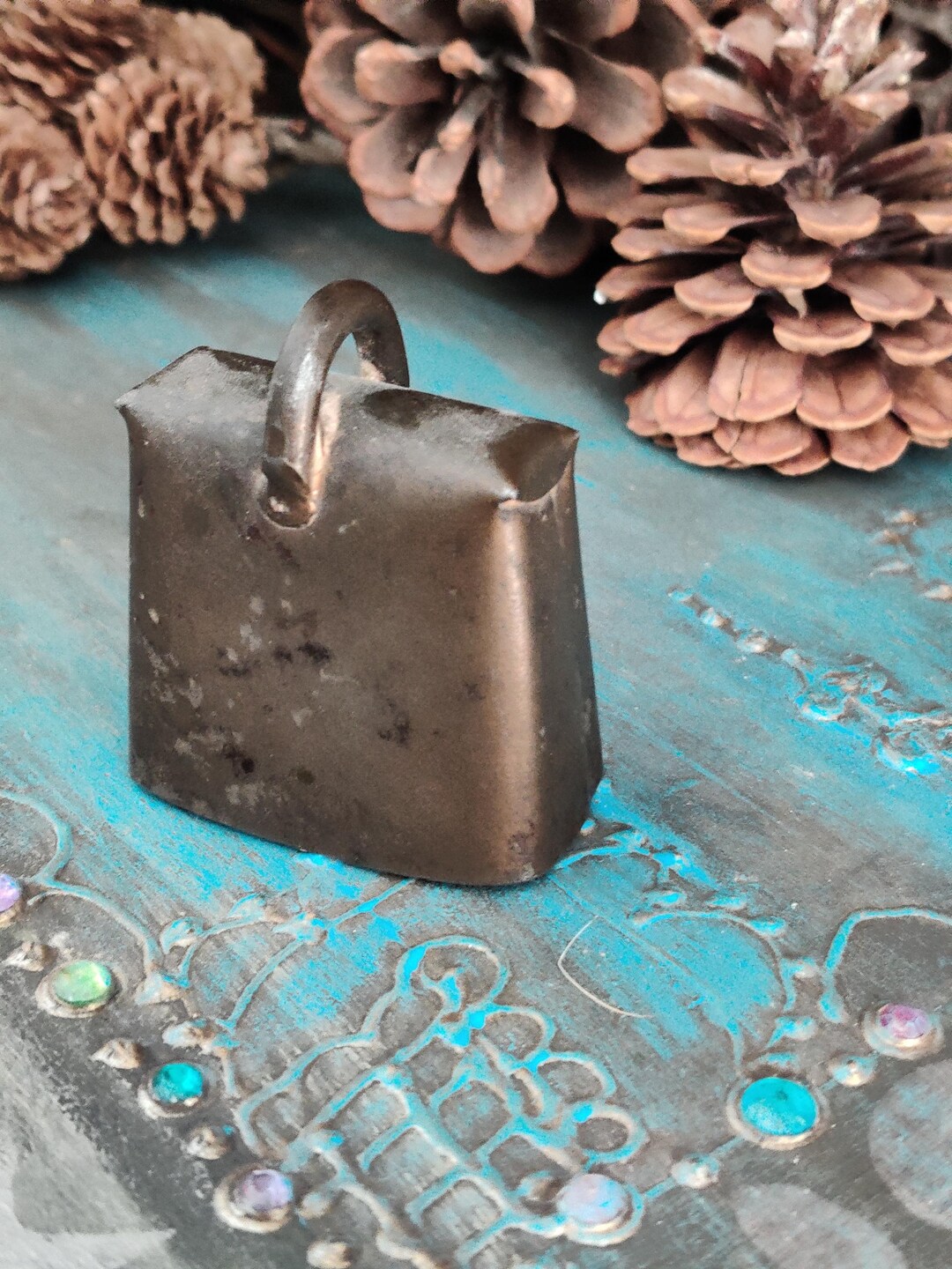 Vintage Solid Metal Bell Square Cowbell Cow Bell Goat Door Ringer ...