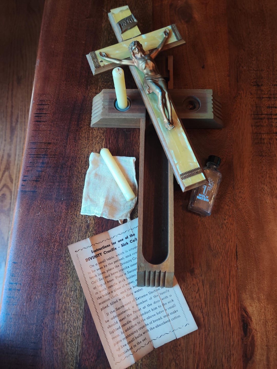 Vintage Catholic Hidden Compartment Prayer Exorcism Set Jesus Christ ...