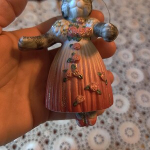 Vintage Set of 4 Porcelain Christmas Tree Ornaments Bells Bell Feet ...