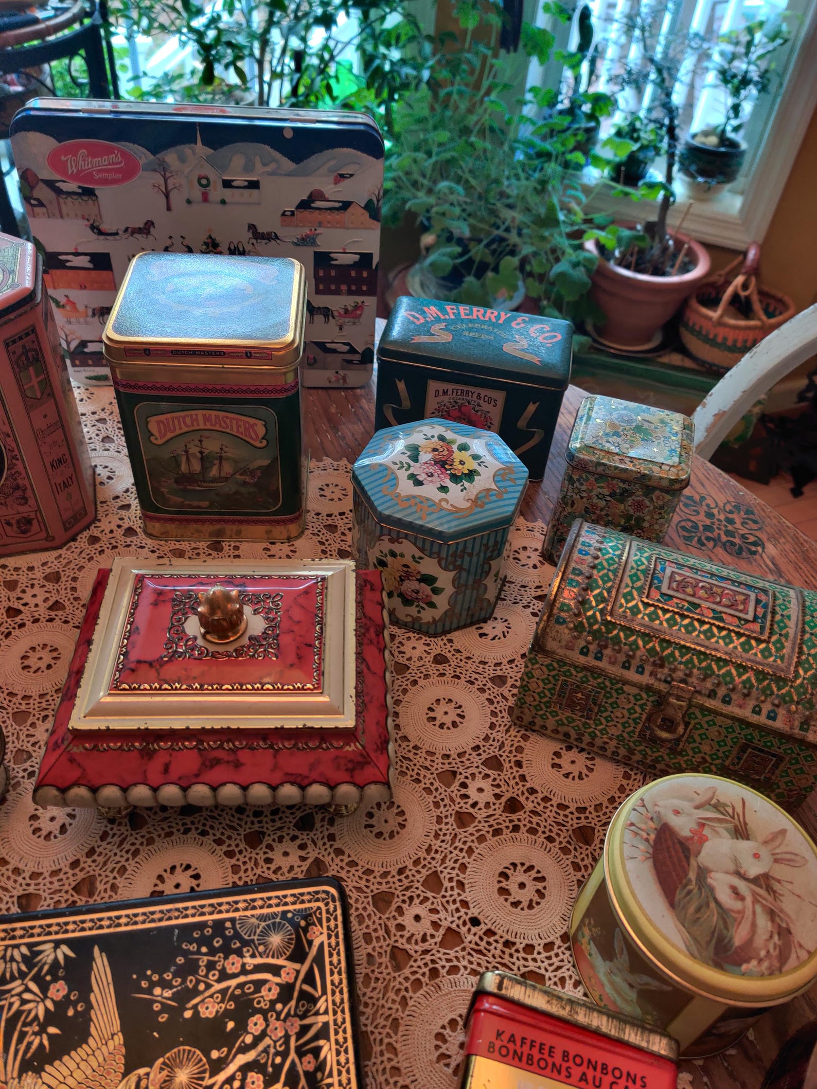 Huge Lot of Vintage Small and Large Metal Tins Containers Square Round ...