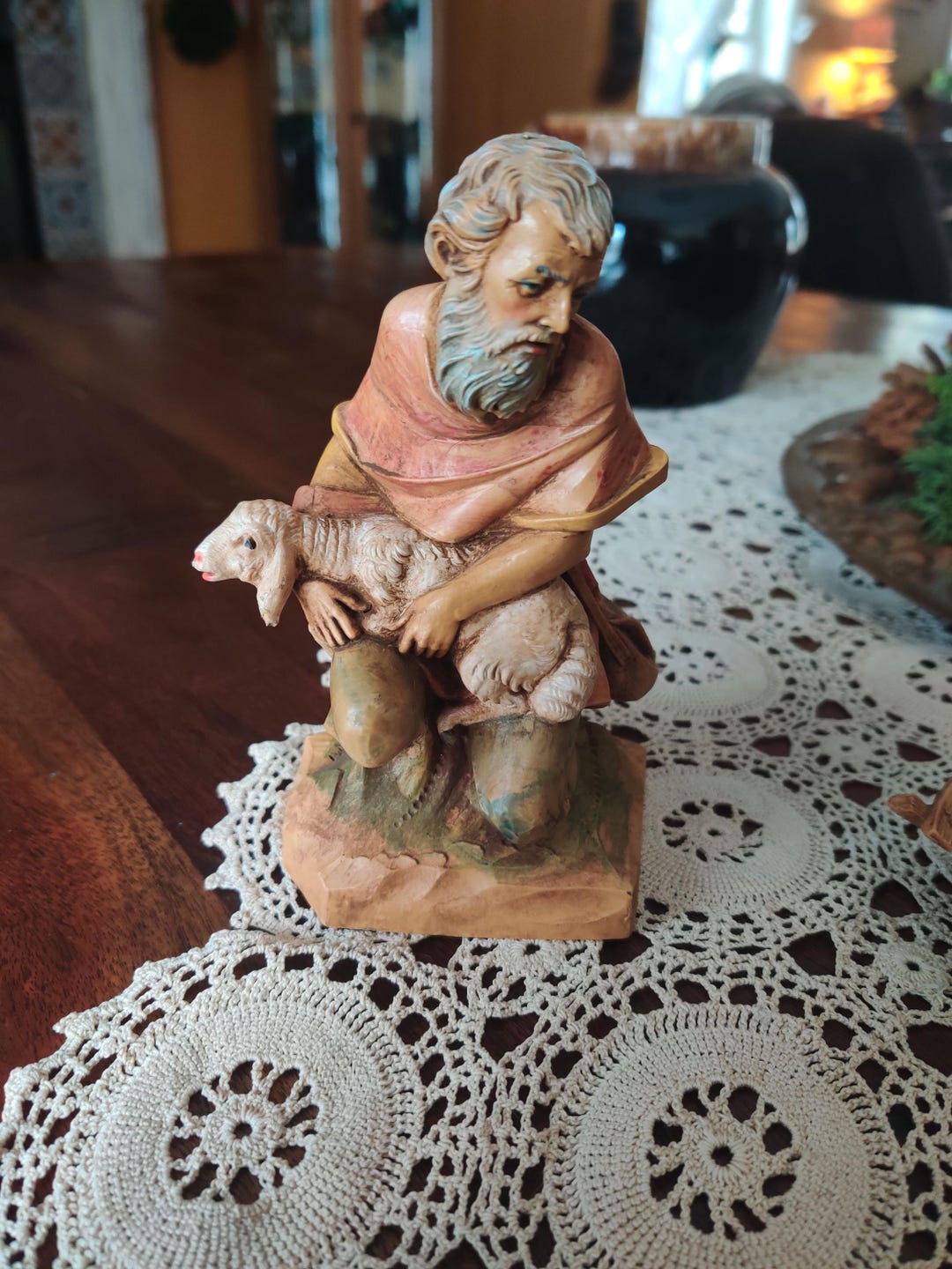 Vintage Fontanini Nativity Set Piece Shepard With Sheep Holiday Decor ...