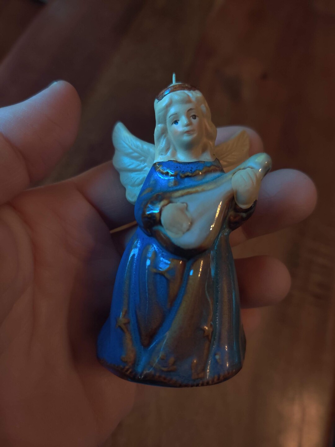 Vintage Angel Ceramic Bell Christmas Ornament Arch Angels Cherubim Harp ...