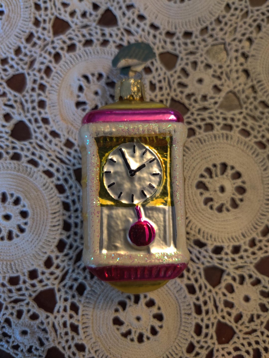 Vintage Mercury Glass Wall Clock Christborn Grandfather Clock Christmas ...