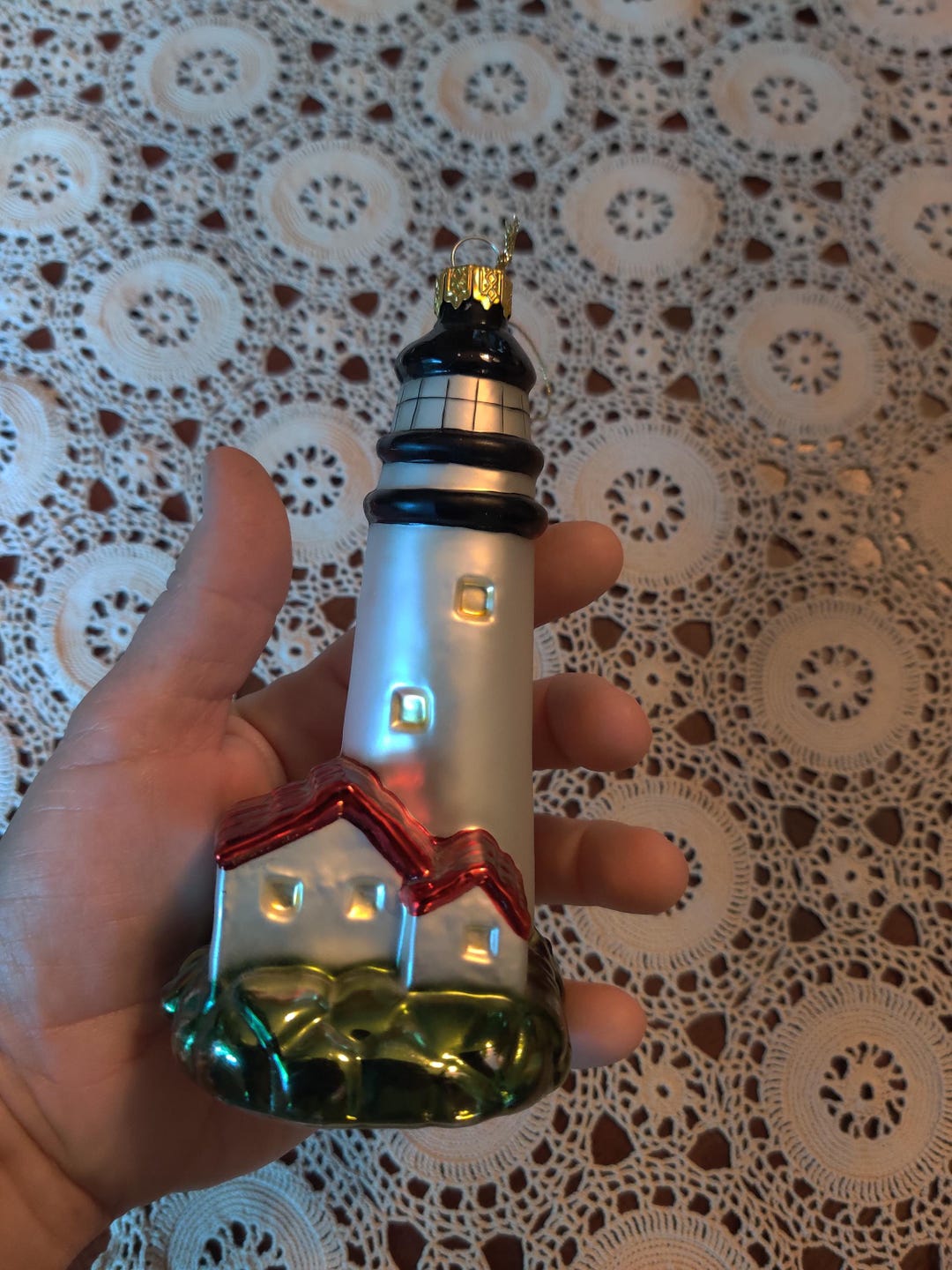 Vintage Mercury Glass Lighthouse LIGHT HOUSE Christmas Tree Ornament ...