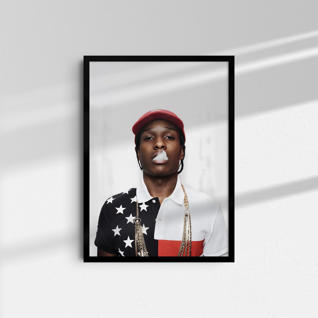 Asap Rocky Poster - Asap Rocky Wall Art - Rapper Poster - Asap Rocky ...