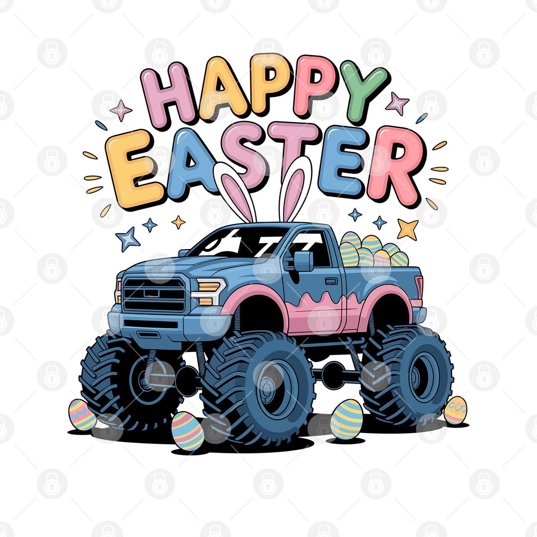 Easter Monster Truck Png, Monster Truck Easter Day Sublimation Png ...