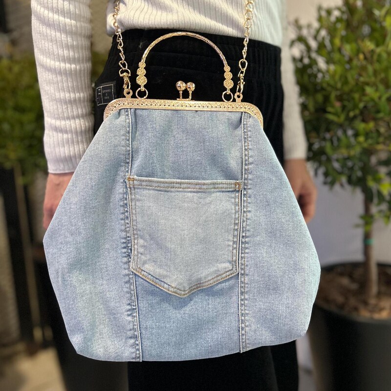 Blue Jean Purse - Etsy