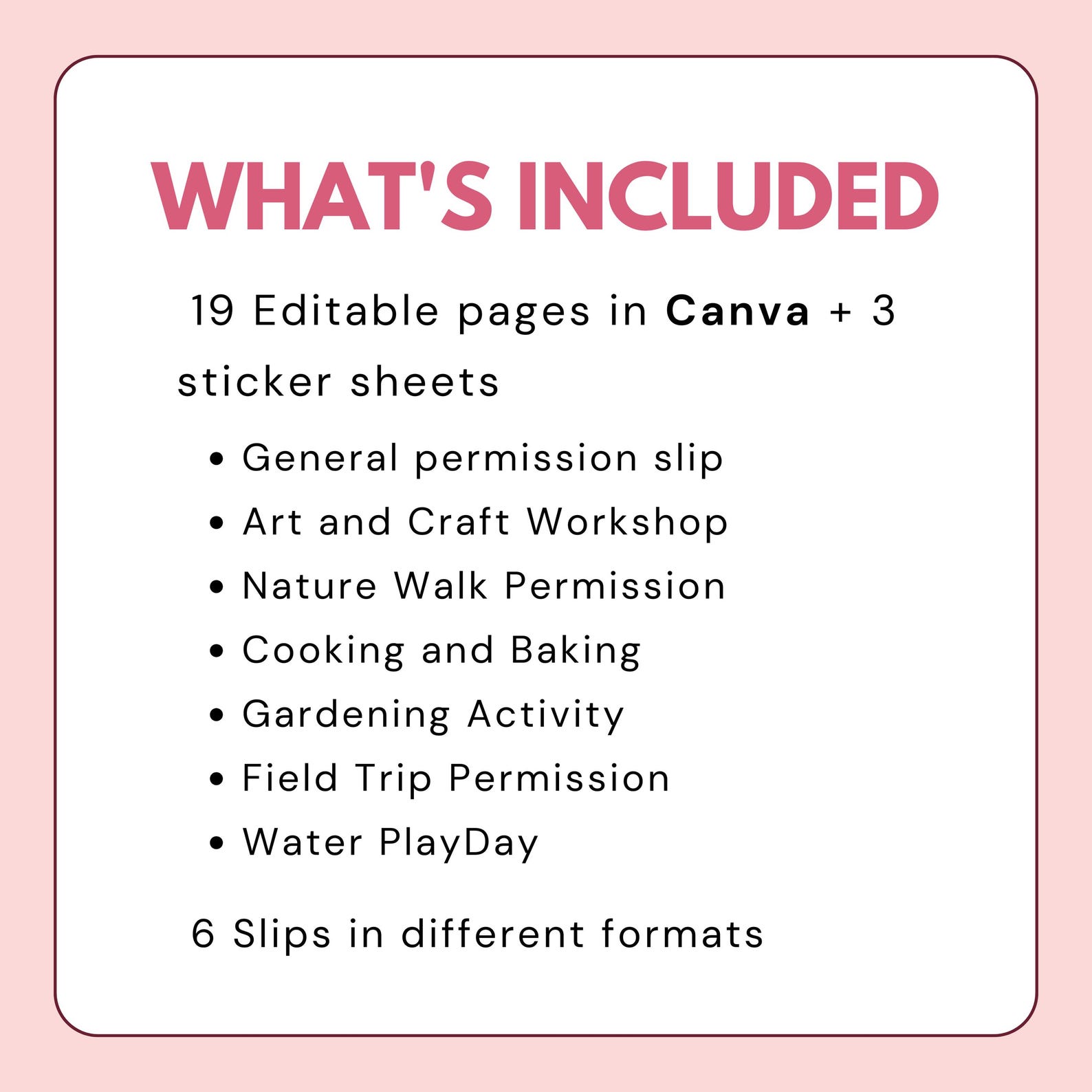 Permission Slip Template Editable Daycare Consent Form Preschool ...