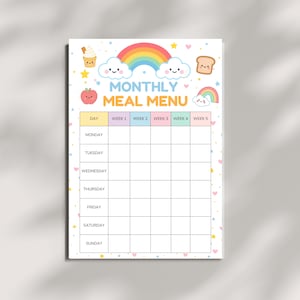 Daycare Weekly Menu Template Editable Canva Meal Planner Printable ...