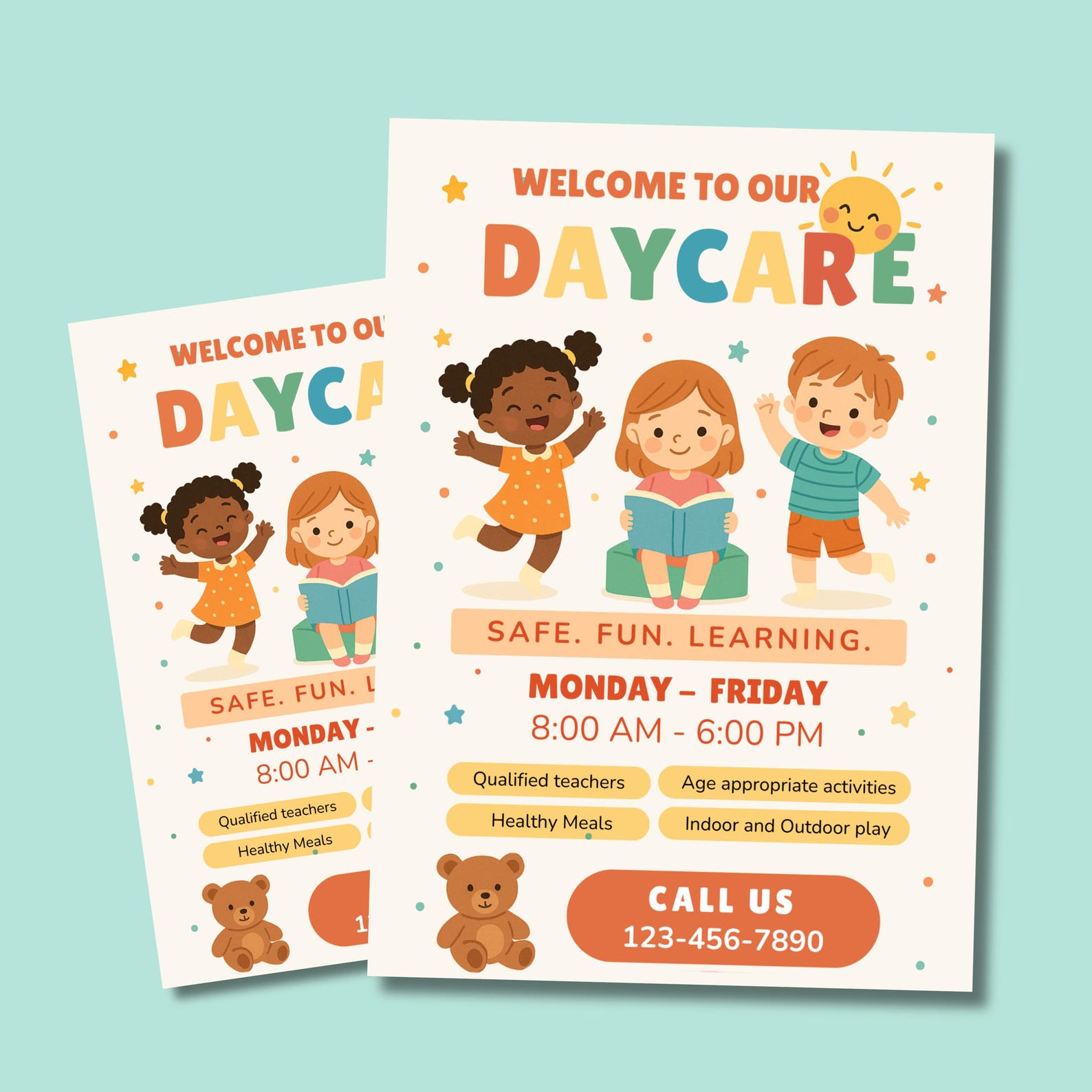 Daycare Flyer Template Canva Editable Childcare Enrollment Printable ...