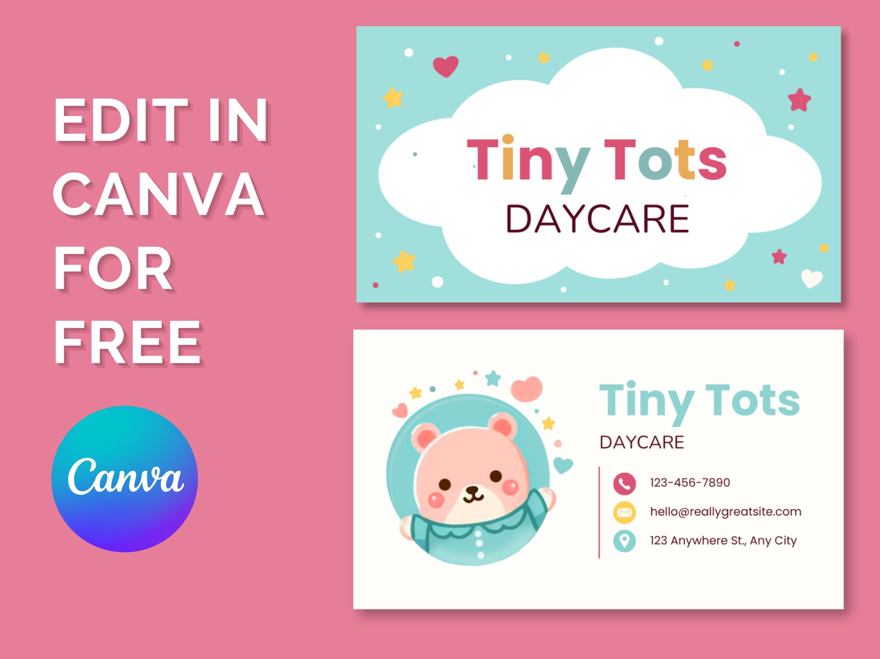 Daycare Business Card Digital Download Childcare Provider Design ...