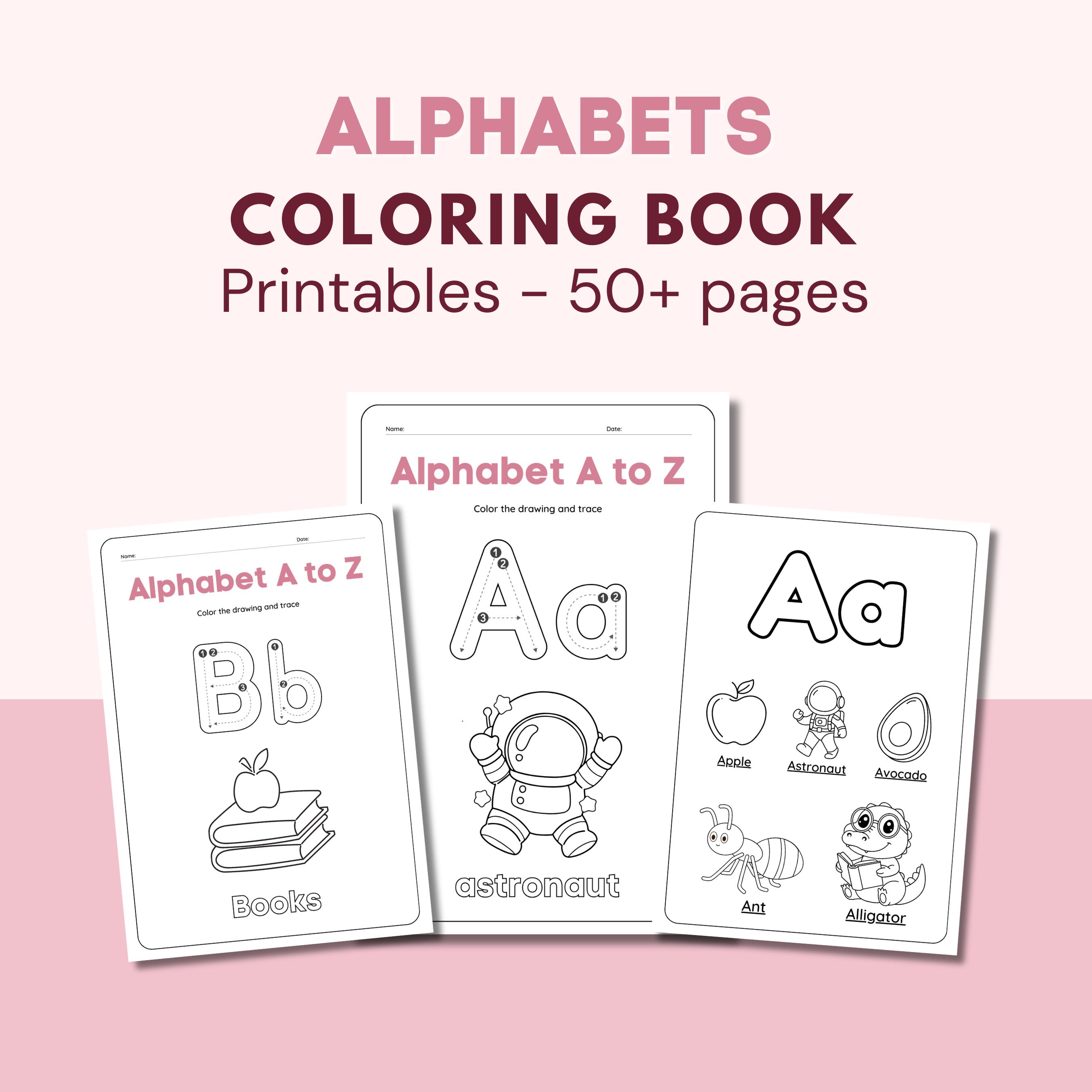 Alphabet Coloring Book Fun Printable ABC Coloring Page Preschool ...