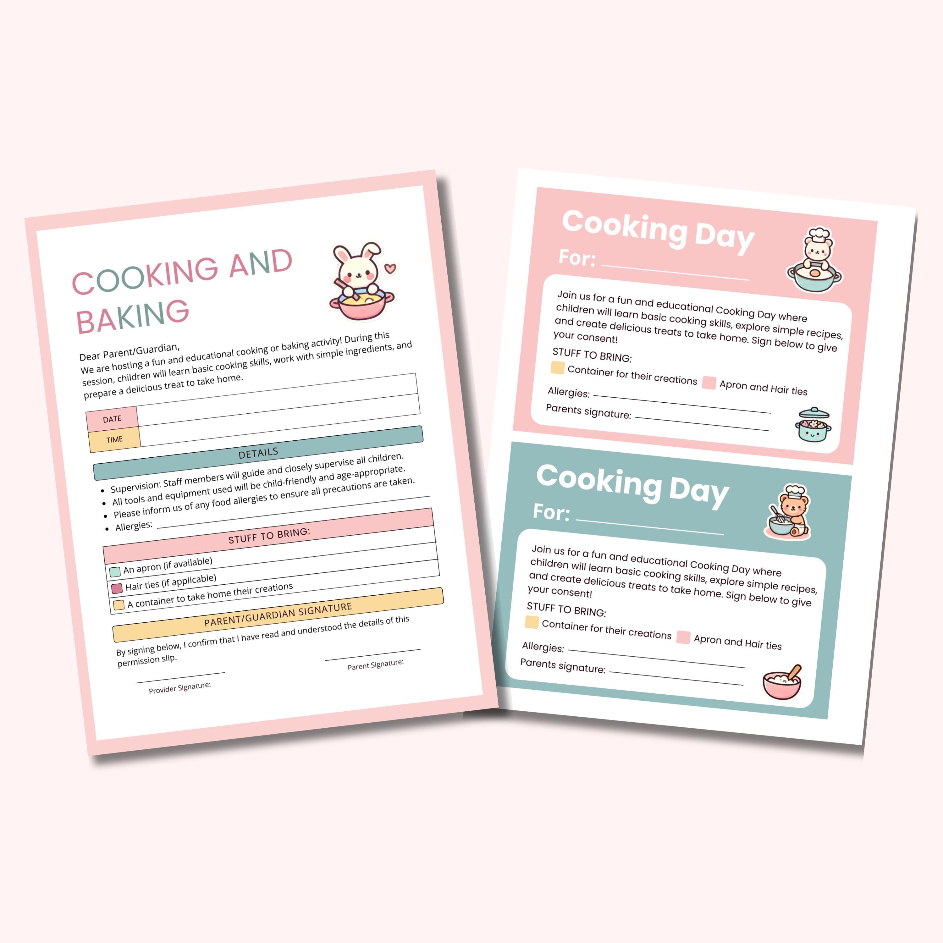 Permission Slip Template Editable Daycare Consent Form Preschool ...