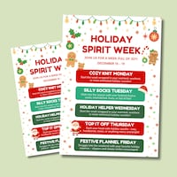 Christmas Spirit Week Design Template - Spirit Days - Etsy