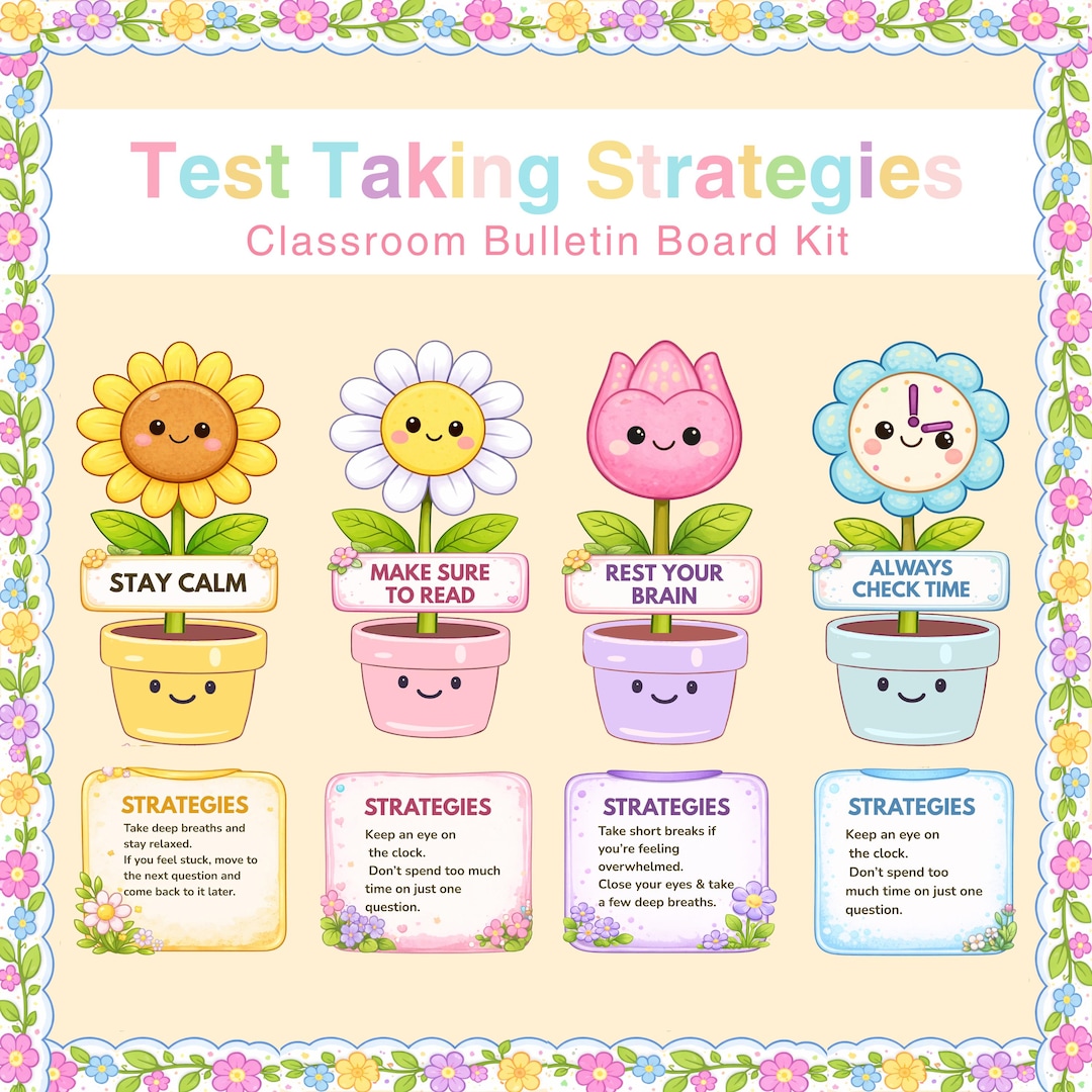 Testing Strategies Bulletin Board Kit Test Taking Strategies Poster ...