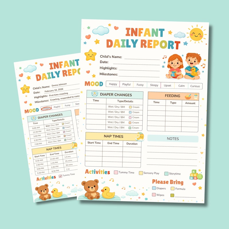 Printable Daycare Forms - Etsy
