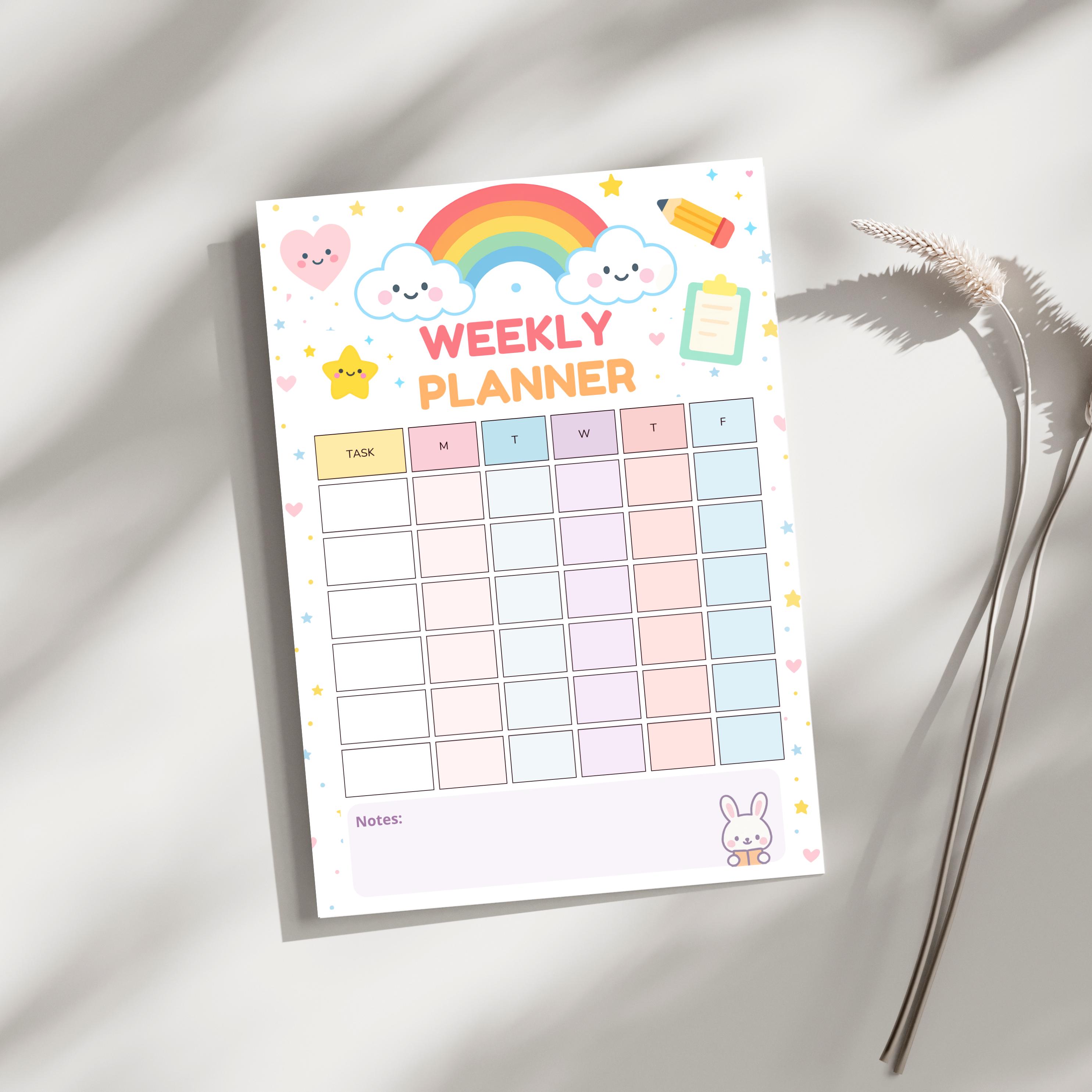 Weekly Planner Template Editable Canva Daycare Schedule Organizer ...