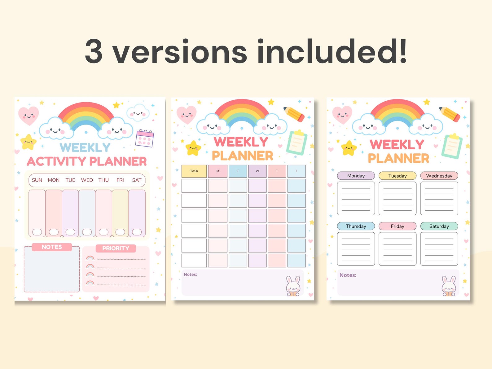 Weekly Planner Template Editable Canva Daycare Schedule Organizer ...