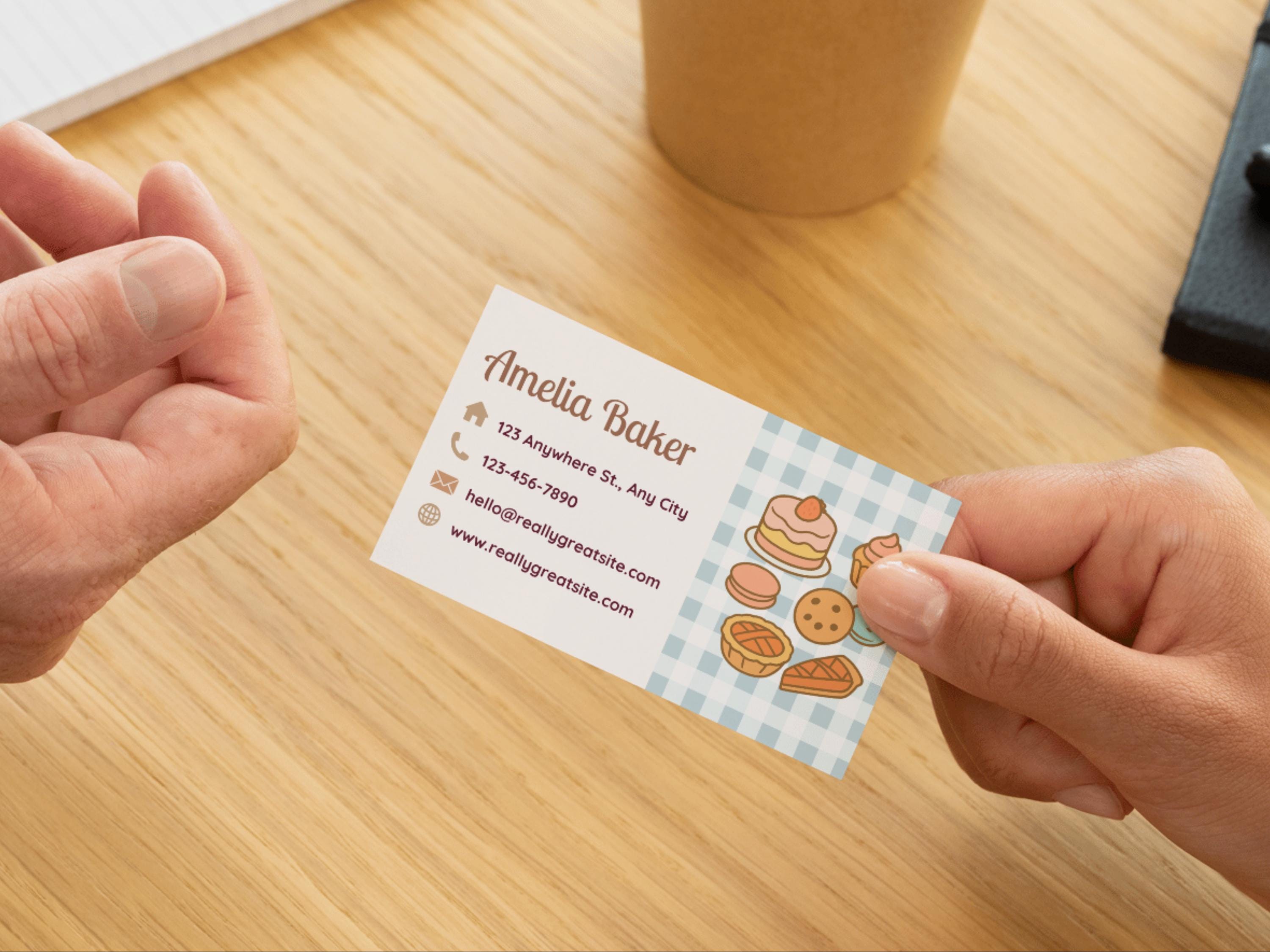 Bakery Business Card Template Editable Canva Home Bakery Pastry Chef ...