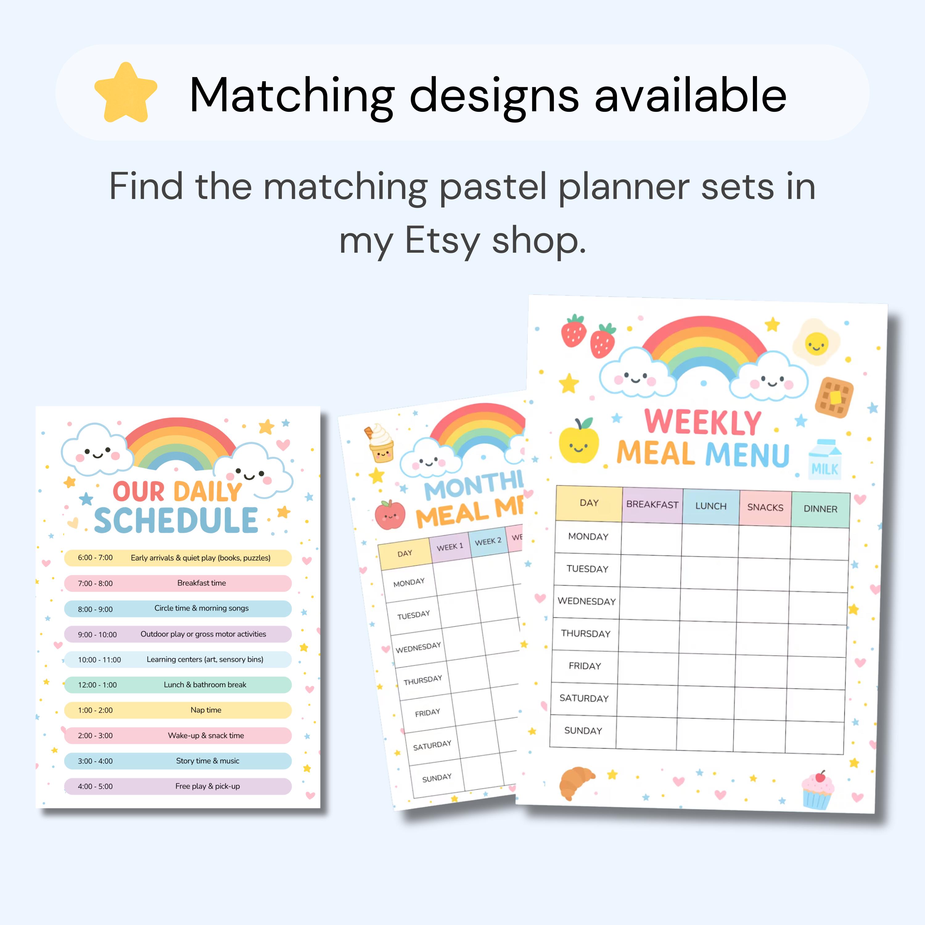 Weekly Planner Template Editable Canva Daycare Schedule Organizer ...
