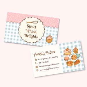Bakery Business Card Template Editable Canva Home Bakery Pastry Chef ...