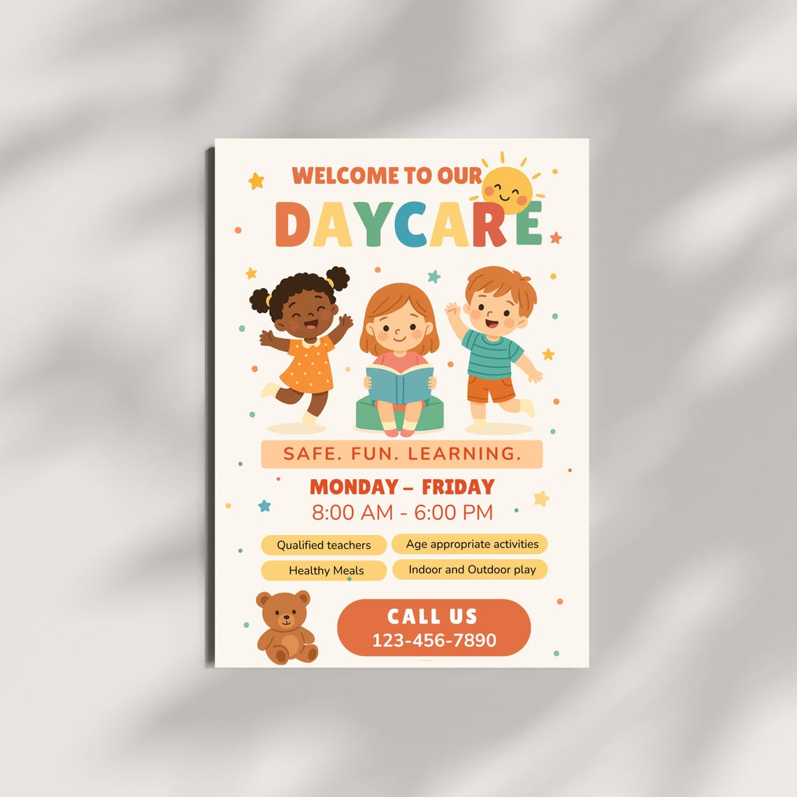 Daycare Flyer Template Canva Editable Childcare Enrollment Printable ...