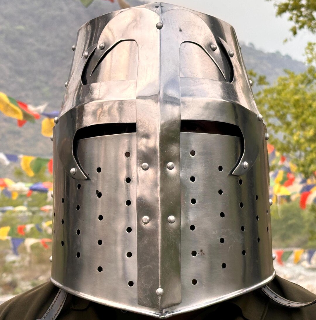 Templar Helmet - Medieval Crusader Helmet - Templar Crusader Knight ...
