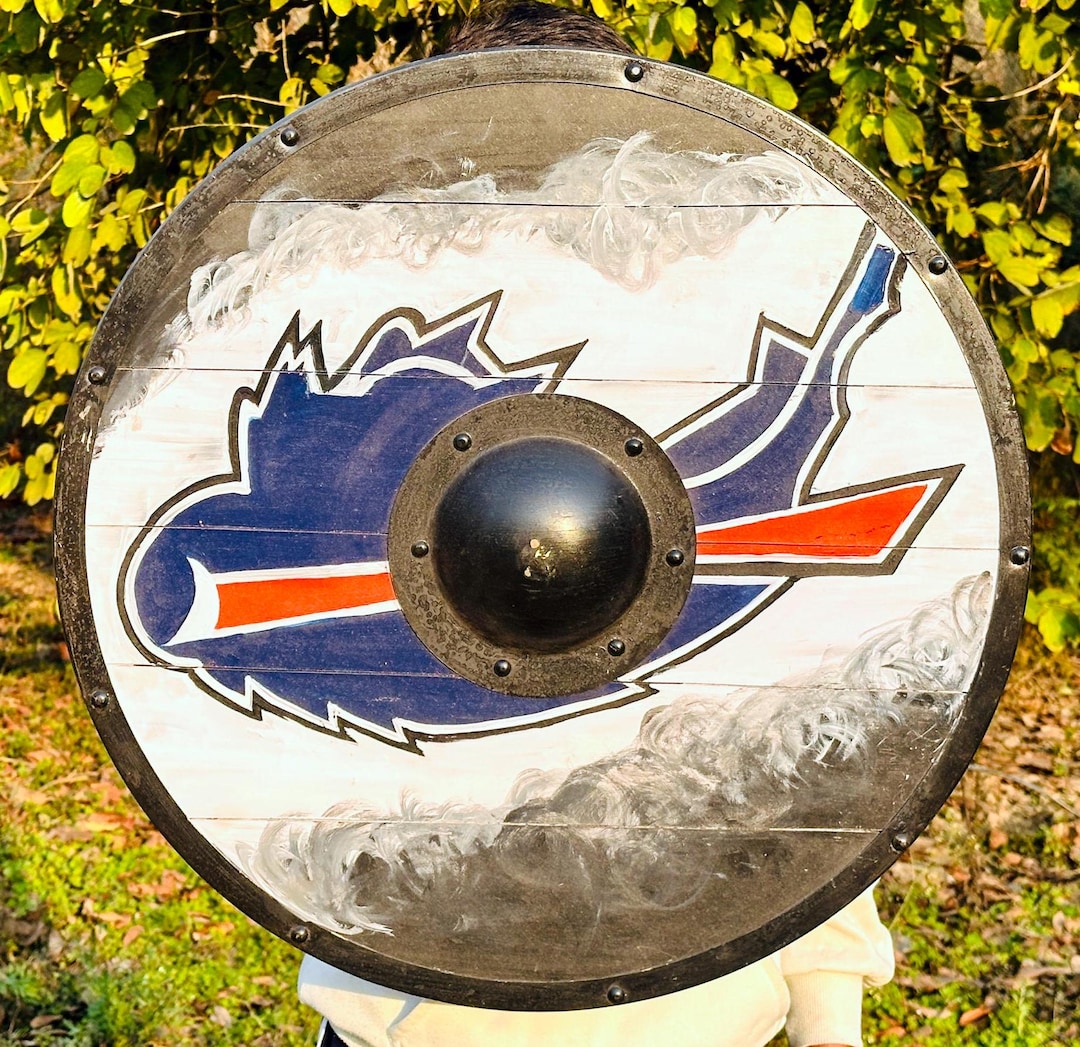 Vikings Wooden Shield | Authentic Medieval Vegvisir Norse Battleworn ...