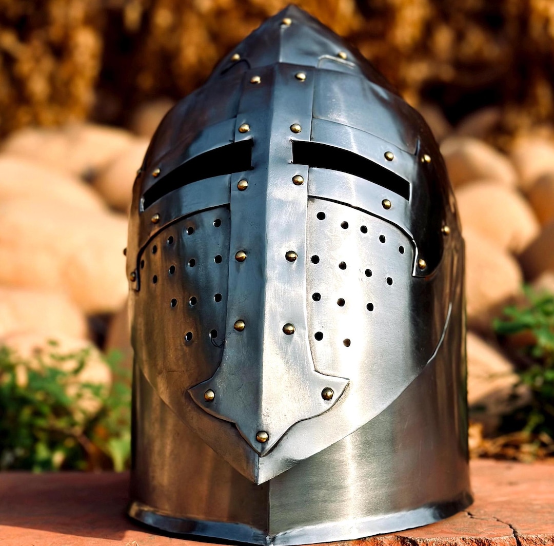 Barbuta Visor Helmet - Knight Helmet - Barbuta Warrior Helmet - 18g ...