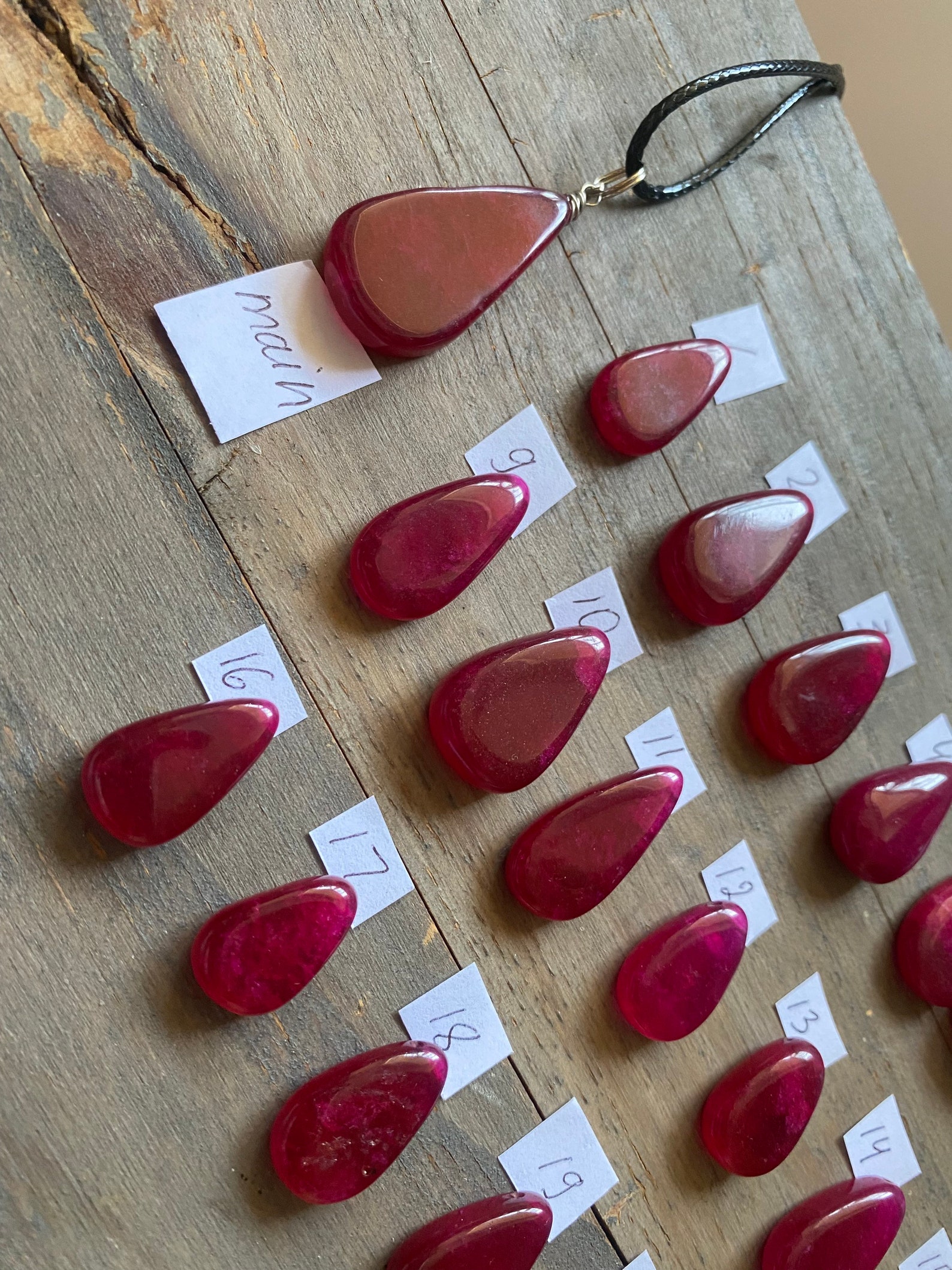 Big Red Ruby Pendant Necklace 18 Inches Plus Extender. Vegan | Etsy