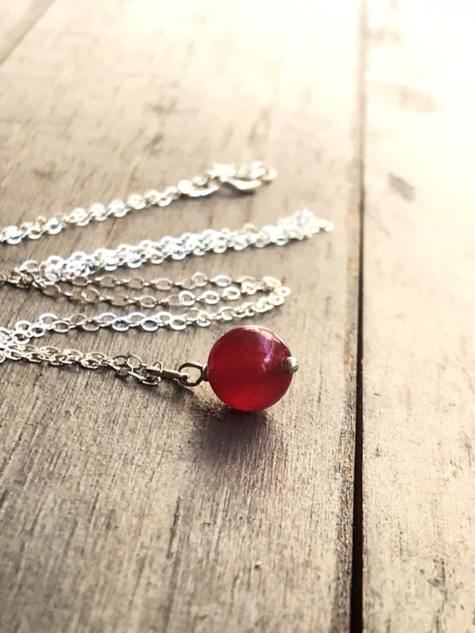 Sale Red Ruby Pendant. Ruby Solitaire. Ruby Necklace. Sterling - Etsy