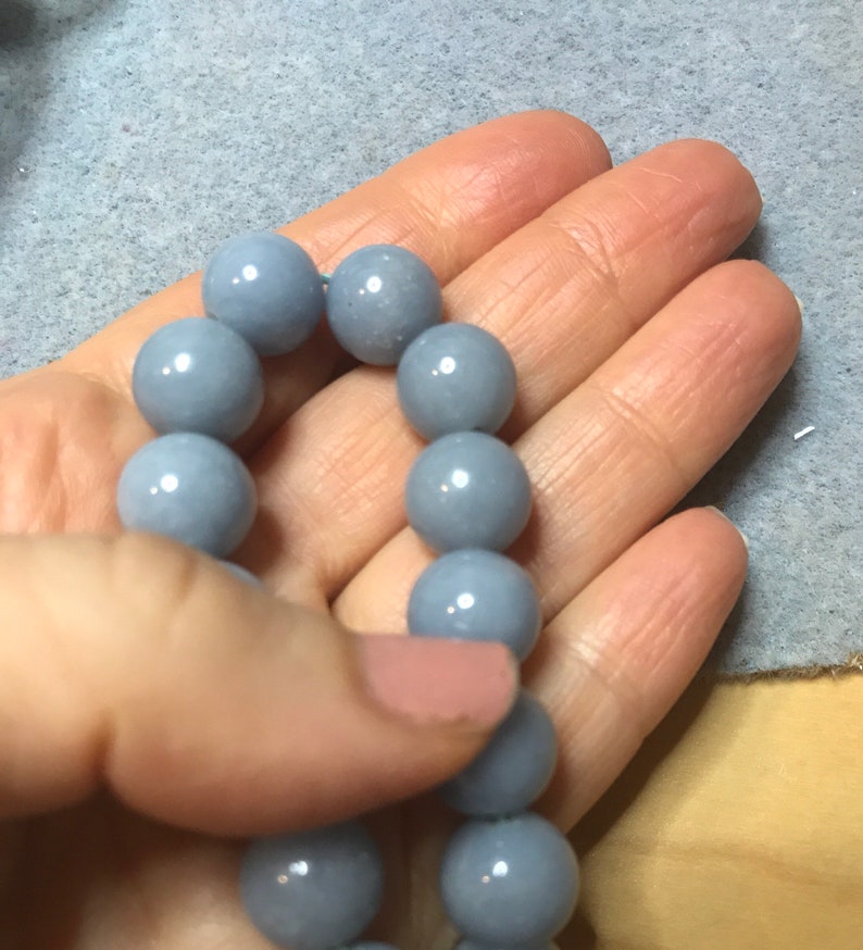 Natural Angelite Necklace Blue Gemstone Elegant Angeline - Etsy