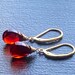 Red Ruby Quartz Earrings, Dangles. Gold or Silver. Petite Drops. July ...
