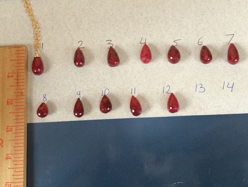 Big Natural Red Ruby pendant Gold necklace. Wire wrapped. | Etsy