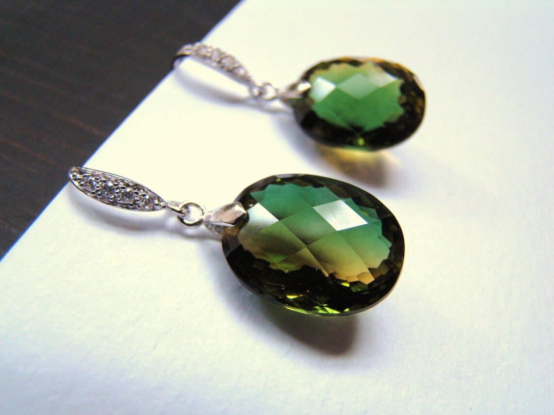 Ametrine Sterling Pave Earrings. Elegant earrings. Unique | Etsy