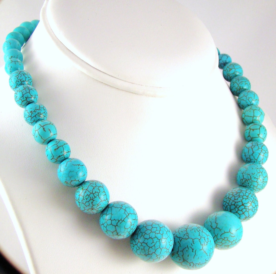 Turquoise Necklace, Blue Gemstone, Graduating Gemstone Jewelry ...