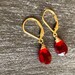 Red Ruby Quartz Earrings, Dangles. Gold or Silver. Petite Drops. July ...