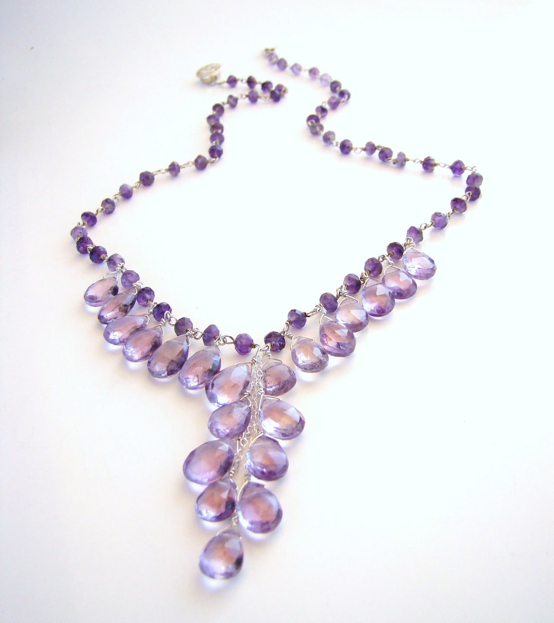 Genuine Lavender Amethyst Stone Necklace. Natural Purple - Etsy