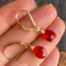 Red Ruby Quartz Earrings, Dangles. Gold or Silver. Petite Drops. July ...