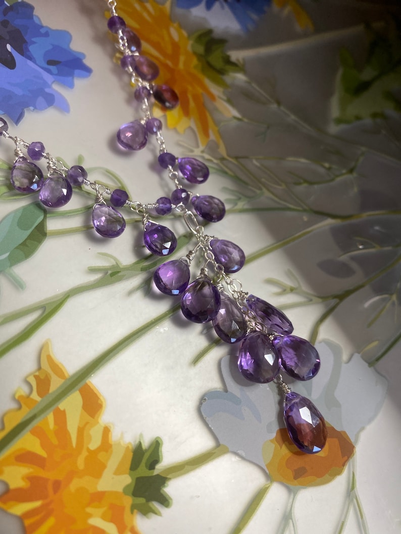 Genuine Lavender Amethyst Stone Necklace. Natural Purple - Etsy