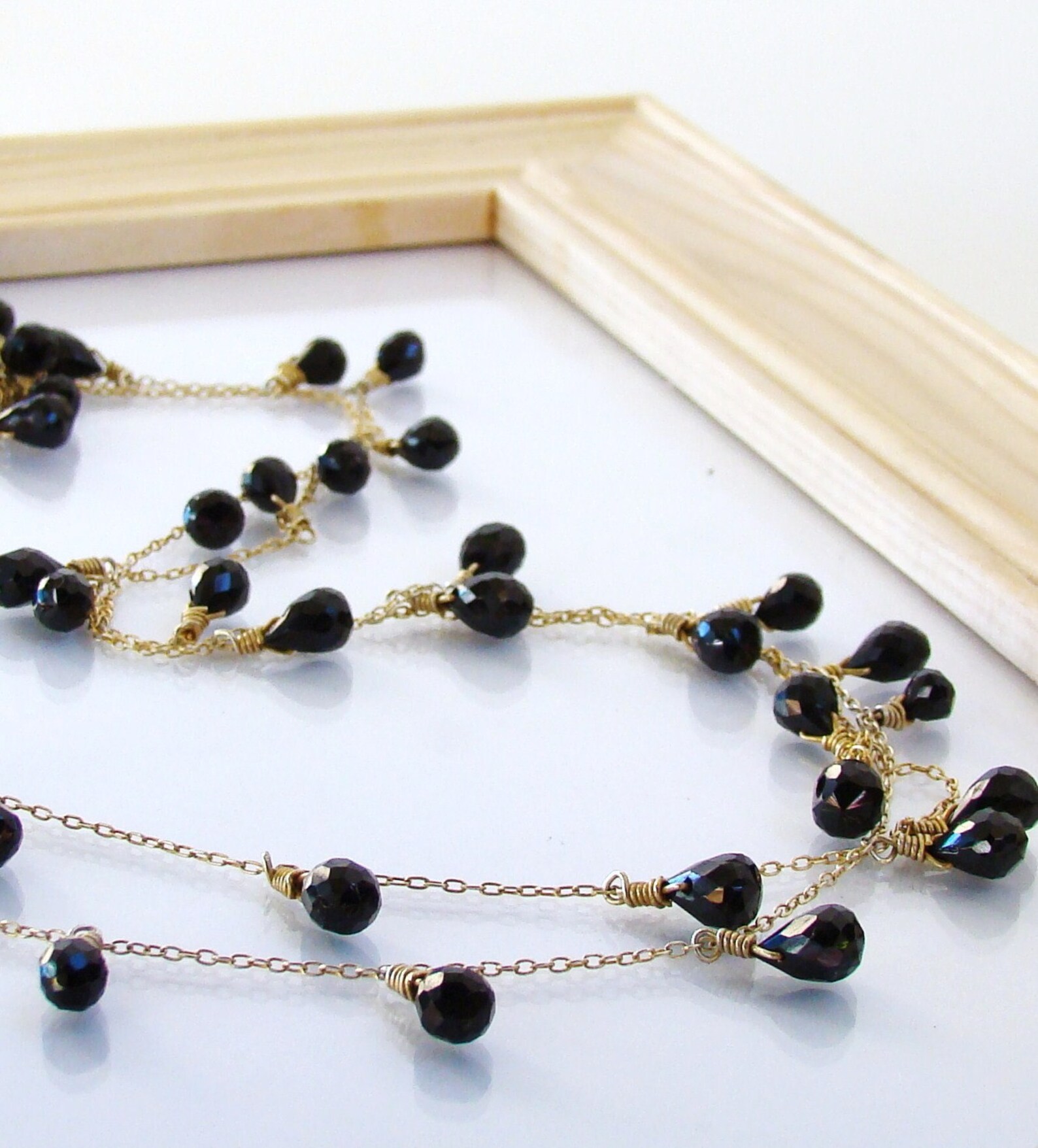 Black Spinel 14k Gold Necklace Dainty Gemstone Jewelry Extra - Etsy